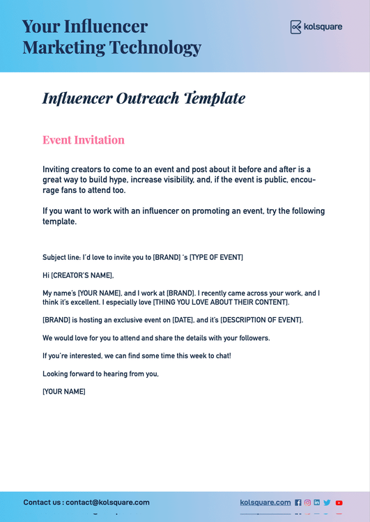 Five Influencer Outreach templates